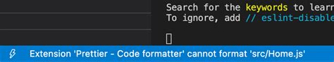 Extension Prettier Code Formatter Cannot Format Src Home Js Issue Prettier