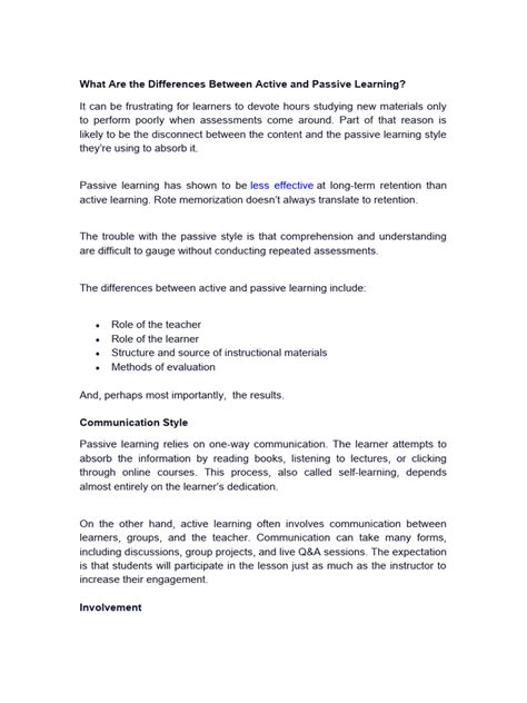 What Are The Differences Between Active And Passive Pdf Learning