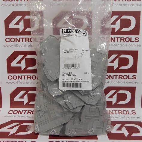 Phoenix Contact D Uttb 2 5 4 Terminal Block End Cover Grey 50 Pcs