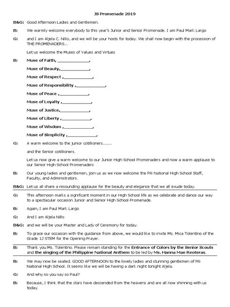 Js Promenade Script Pdf