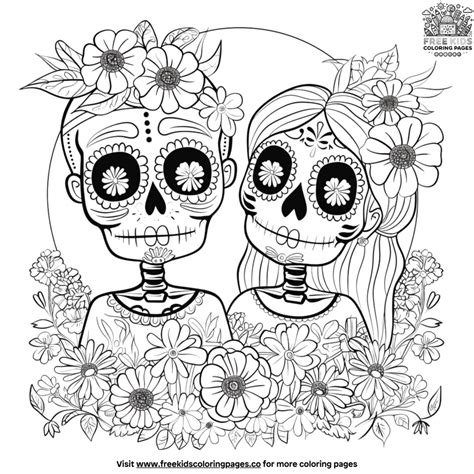 Dia De Los Muertos Skeleton Coloring Pages