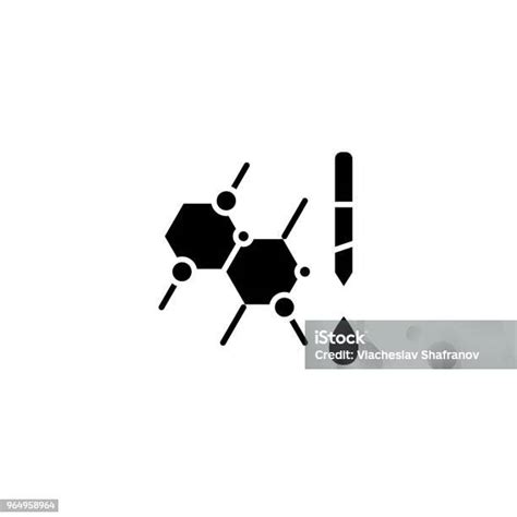 분자 Dropper 블랙 아이콘 개념입니다 분자 Dropper 평면 벡터 기호 기호 그림 Dna에 대한 스톡 벡터 아트 및 기타 이미지 Istock