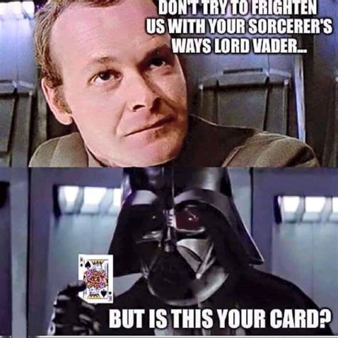 But Is This Your Card Darth Vader Jokes Funny Star Wars Memes