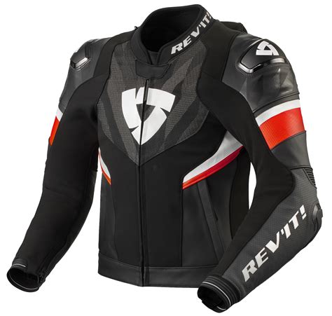 REV IT Hyperspeed 2 Pro Jacket Black Fluorescent Red Men S Leather Motorcycle Jacket Rad