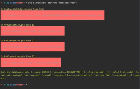 Mysql Php Bin Console Doctrine Database Create Operation Timed Out Or Connection Refused