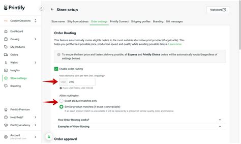 how can i enable order routing printify