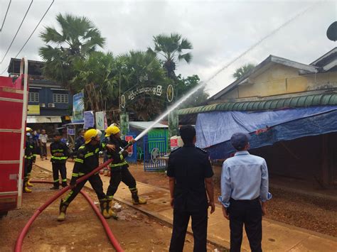 လှိုင်းဘွဲမြို့နယ် စည်ပင်သာယာမြို့မဈေးတွင် မီးဘေးအန္တရာယ်ကြိုတင်ကာကွယ်ရေး သရုပ်ပြပွဲဆောင်ရွက