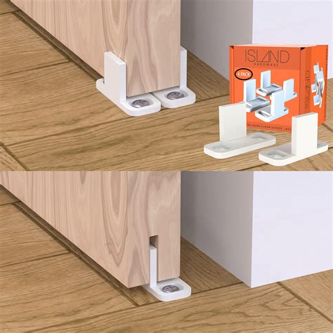 Island Hardware Pocket Door Guide 4 Pack White Sliding Door