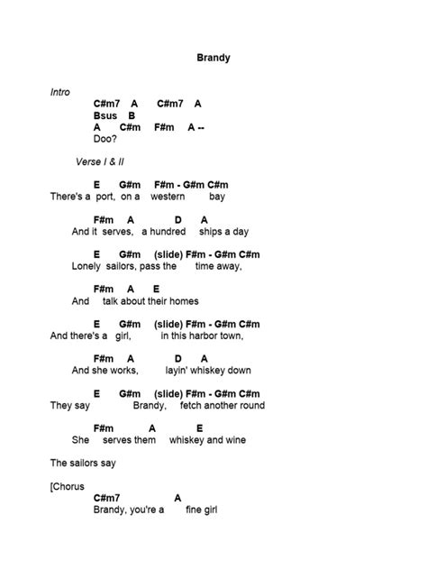 Brandy Lyrics And Chords Pdf