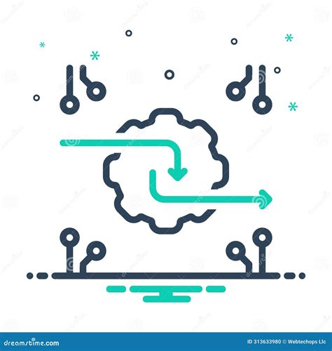Mix Icon For Input Output Input And Technology Stock Vector