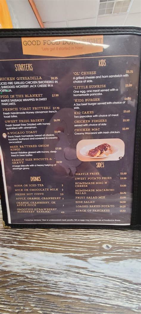 Menu At Cracked Egg Cafe Canton