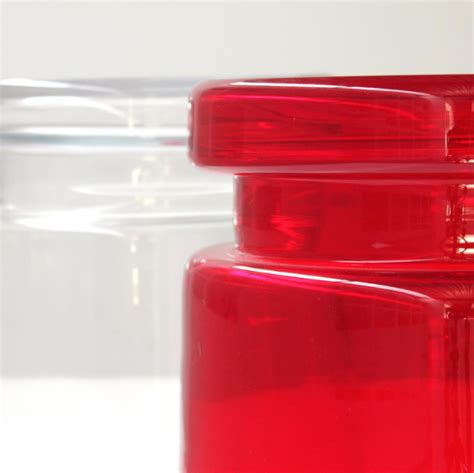 Glass Stool Red Elemento
