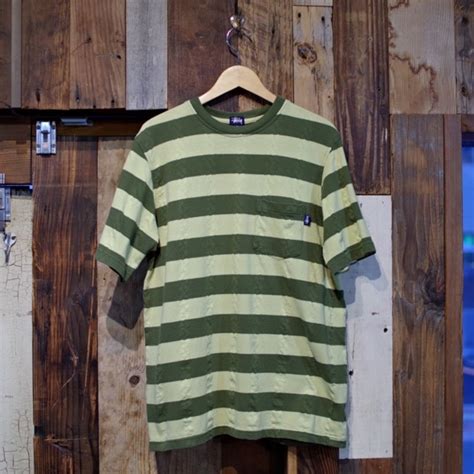 1990 00s Stussy Stripe Pocket T Shirt Made In Usa ステューシー ボーダー ポケtee