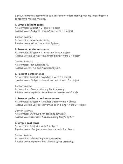 Panduan Active And Passive Voice Pdf