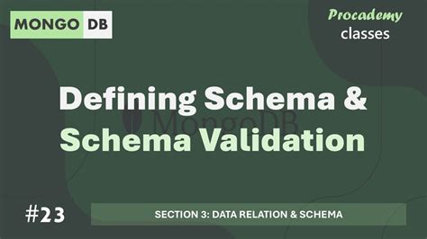 23 Defining Schema And Schema Validation Data Relation And Schema Mongodb Complete Course 2025