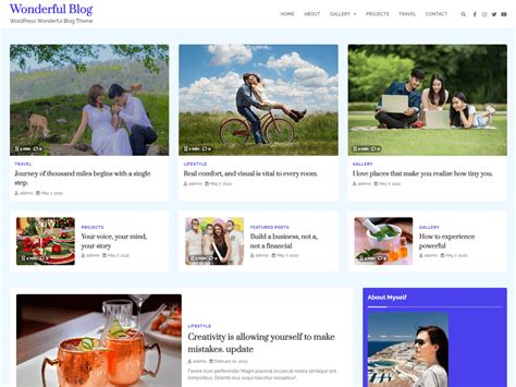 Wonderful Blog Wordpress Theme