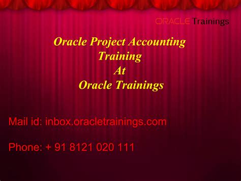 Oracle Project Accounting Best Oracle Project Accounting Training Ppt Business Accounting