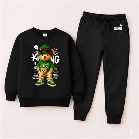 Conjunto Moletom Infantil Juvenil Masculino Blusa De Frio Careca Urso