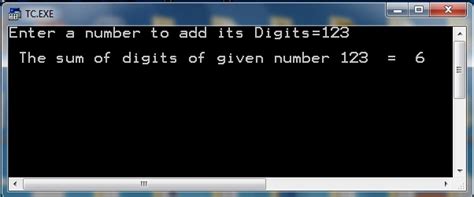 C Program To Find Sum Of Digits Of Given Number C Tutorial With Basic Programs For Beginners