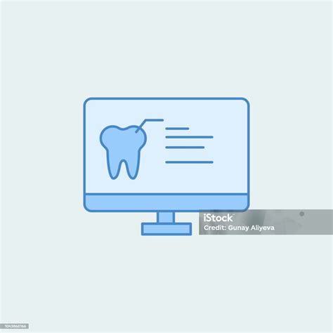 치과 환자 카드 Pc 2 컬러 라인 아이콘에 간단한 색된 요소 그림입니다 개요 기호 디자인 치과 세트에서 건강관리와 의술에 대한 스톡 벡터 아트 및 기타 이미지 Istock