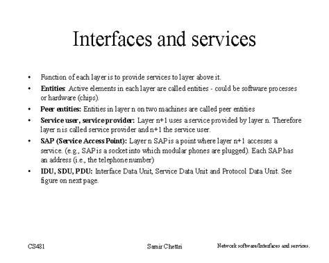 interfaces and services