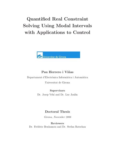 Pdf Quantified Real Constraint Solving Using Modal Intervals With