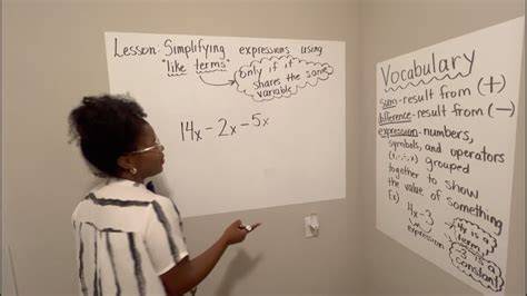 Simplifying Expressions Using Like Terms Addition And Subtraction Only Youtube