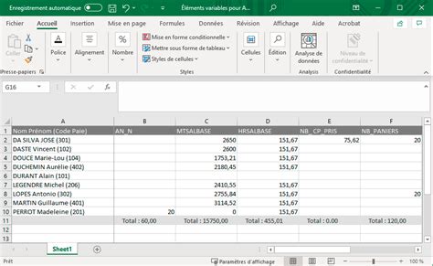 Saisie Des éléments De Paie