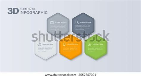 5 Hexagonal 3d Elements Creating Infographics Stock Vector Royalty Free 2552767301 Shutterstock