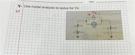 Solved Use Nodal Analysis To Solve For Vx Chegg
