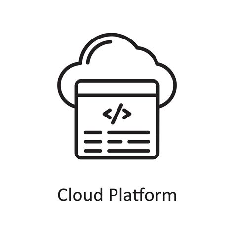 Cloud Platform Vector Outline Icon Design Illustration Design And Development Symbol On White