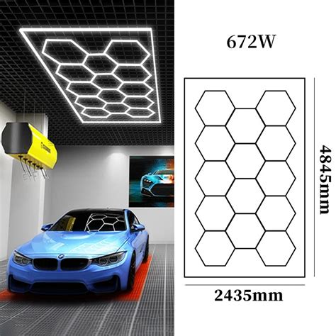 Hexagon Led Garage Lights Efficient 672w Work Lighting