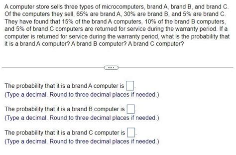 solved a computer store sells three types of microcomputers