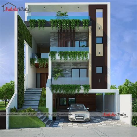 40x70sqft Triplex Front Elevation House Design And Idea House