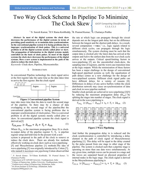 Pdf Two Way Clock Scheme In Pipeline To Minimize The Clock Skew