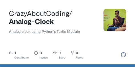 Github Crazyaboutcodinganalog Clock Analog Clock Using Pythons