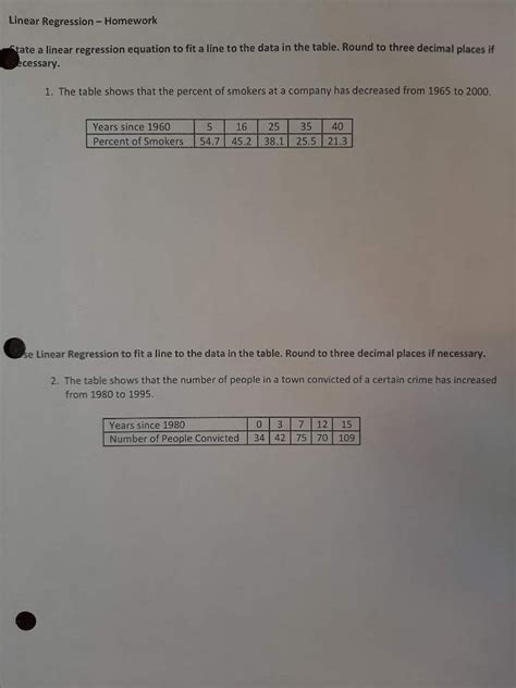Solved Linear Regression Homework State A Linear Chegg