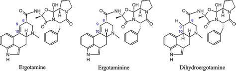 Chemical Structures Of Ergotamine Ergotaminine And Dihydroergotamine