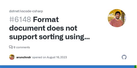 Format Document Does Not Support Sorting Using Directives · Issue 6148