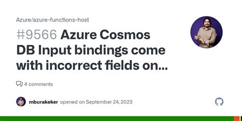 Azure Cosmos DB Input Bindings Come With Incorrect Fields On Azure Portal Issue Azure