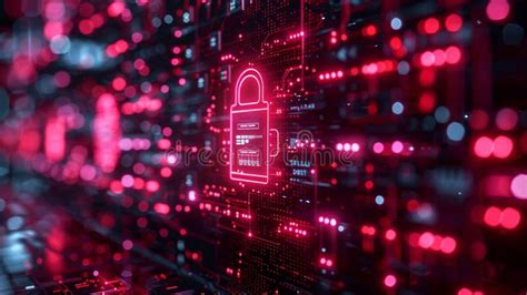 Locked Data Files Display Padlock Symbols Ai Generated Stock Illustration Illustration Of