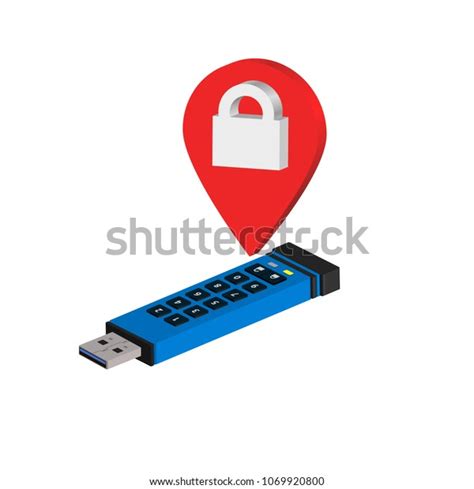 Usb Flashdrive Key Lock Vector Illustration Stock Vector Royalty Free