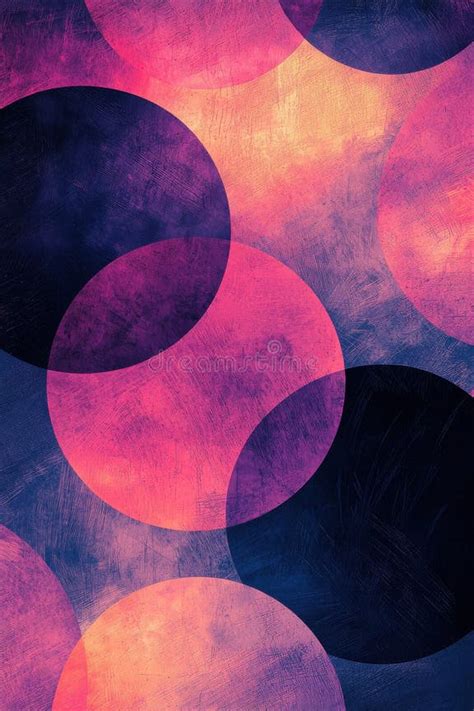 Abstract Composition With Vibrant Circles And Textured Background In