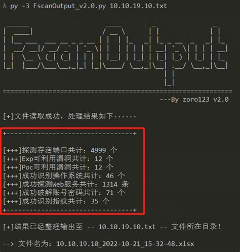 Github Zororoz Fscanoutput 一个用于处理fsacn输出结果的小脚本（尤其面对大量资产的fscan扫描结果做输出