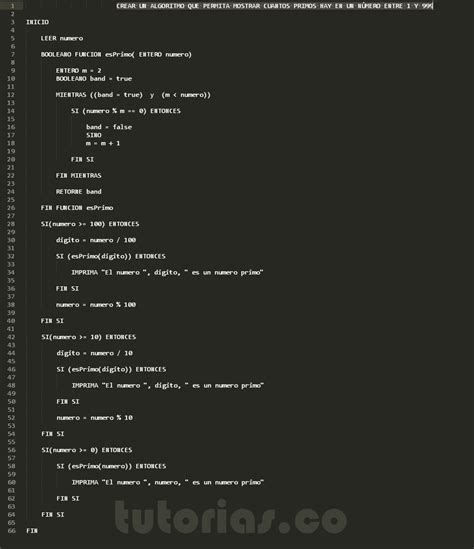 Funciones Pseudocodigo Hallar La Cantidad De Primos Tutorias Co