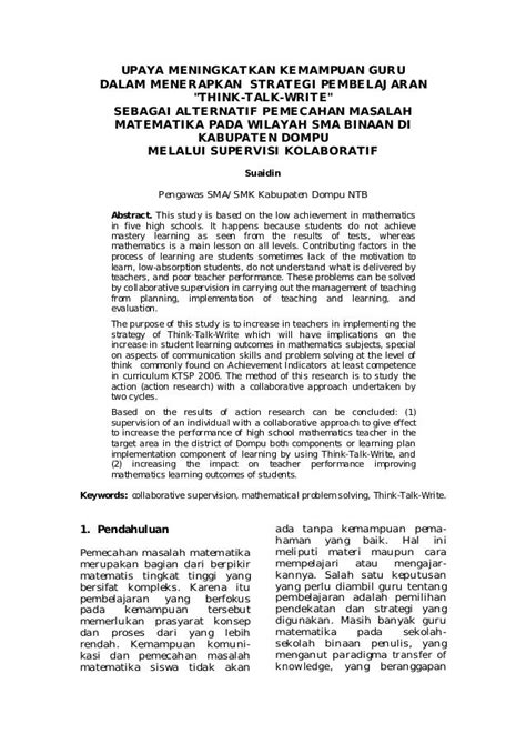 Jurnal Meningkatkan Think Talk Write 1