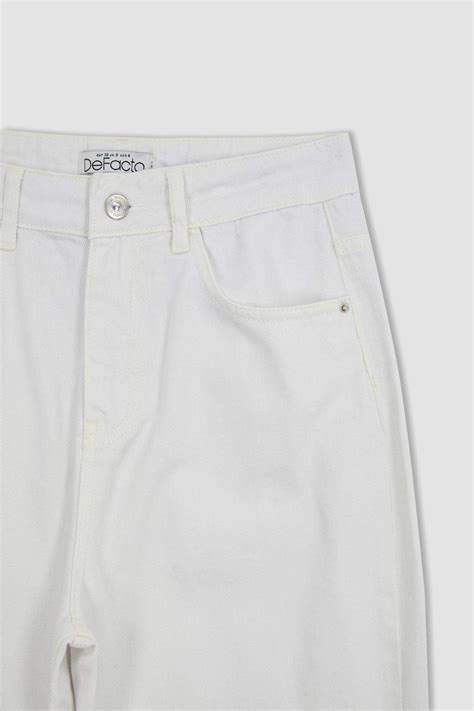 أبيض النساء بنطلون جينز وايد ليج 2795283 Defacto
