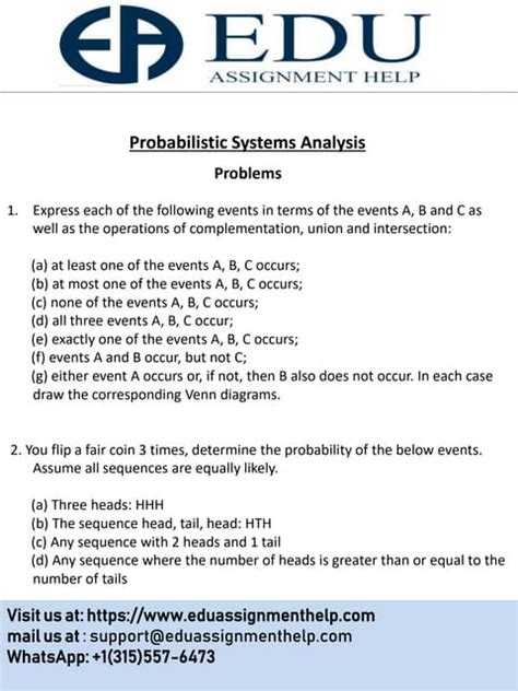 Probabilistic Systems Analysis Edu Assignment Help Pptx