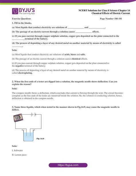 Ncert Solutions Class 8 Science Chapter 14 Chemical Effects Of Electric