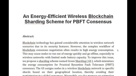An Energy Efficient Wireless Blockchain Sharding Scheme For Pbft